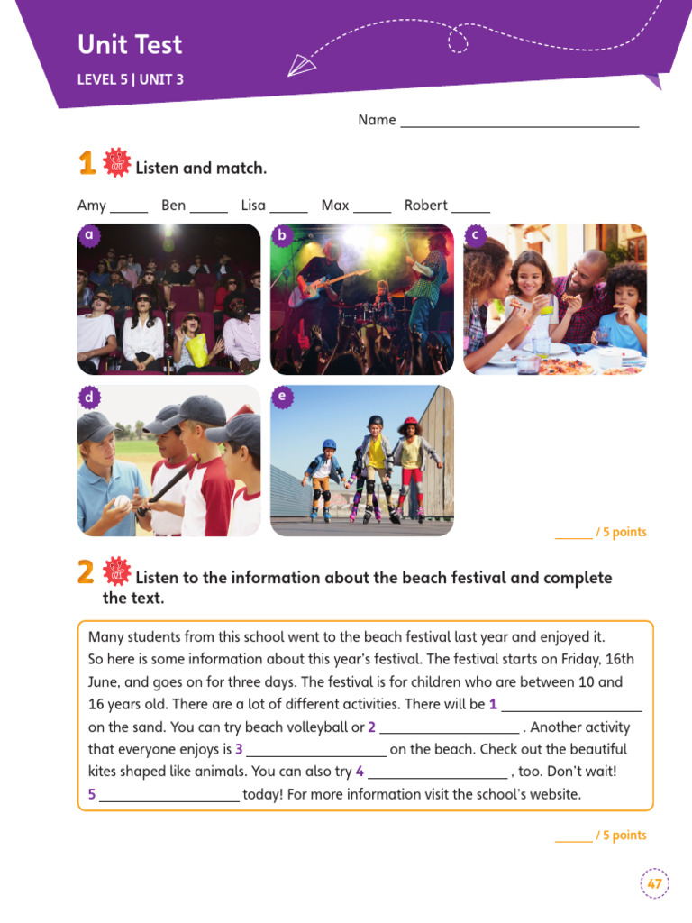 English Code BrE L5 Unit Test U3 | PDF