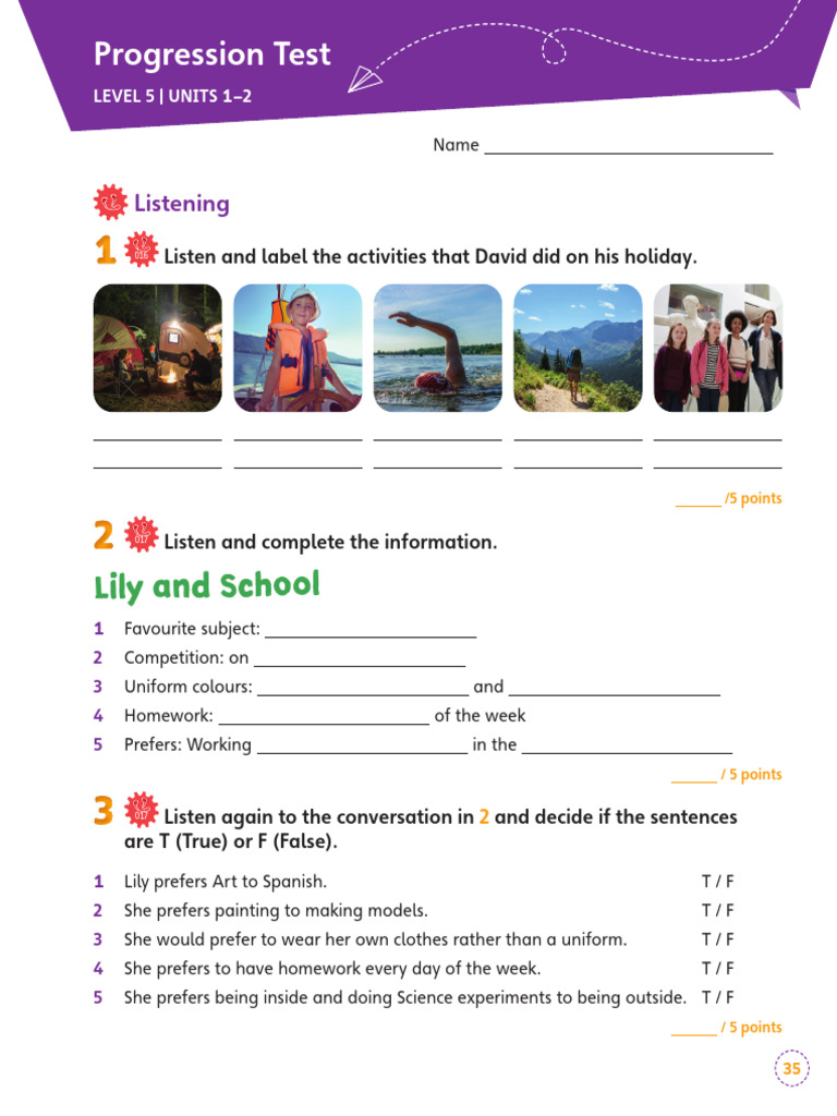 English Code BrE L5 Progression Test U1-2 | PDF