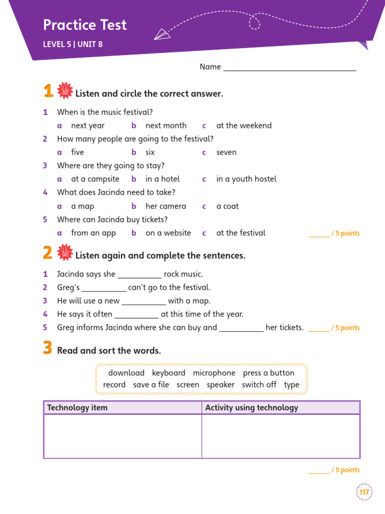 English Code BrE L5 Practice Test U8 | PDF
