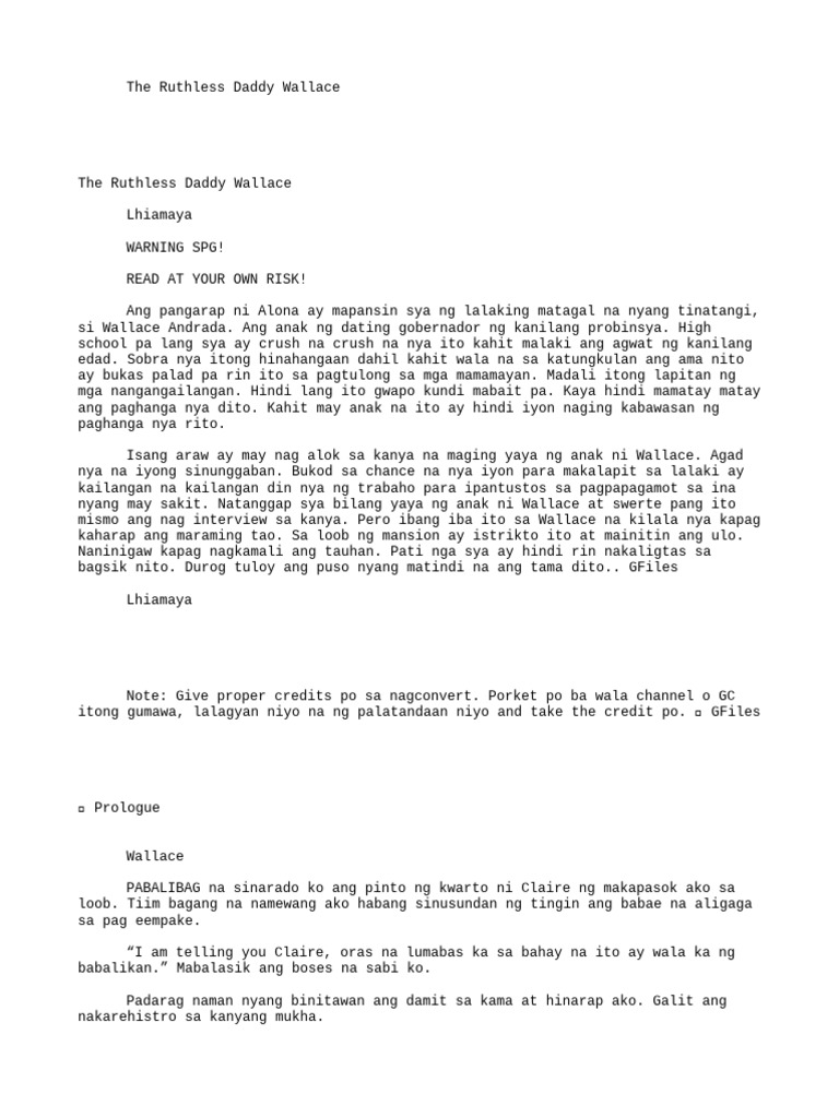 The Ruthless Daddy Wallace | PDF