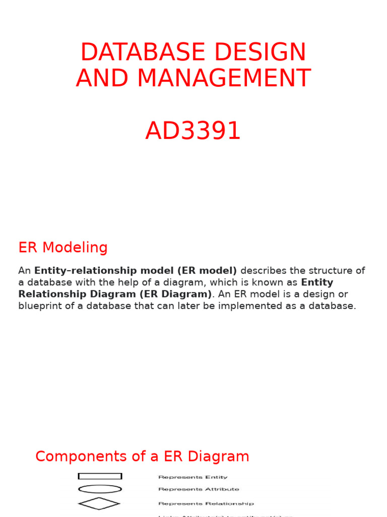Database Design and Management AD3391 | PDF