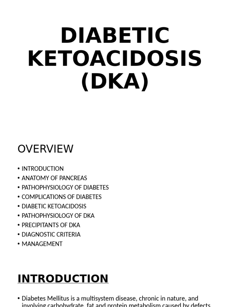 Diabetic Ketoacidosis (Dka) | PDF