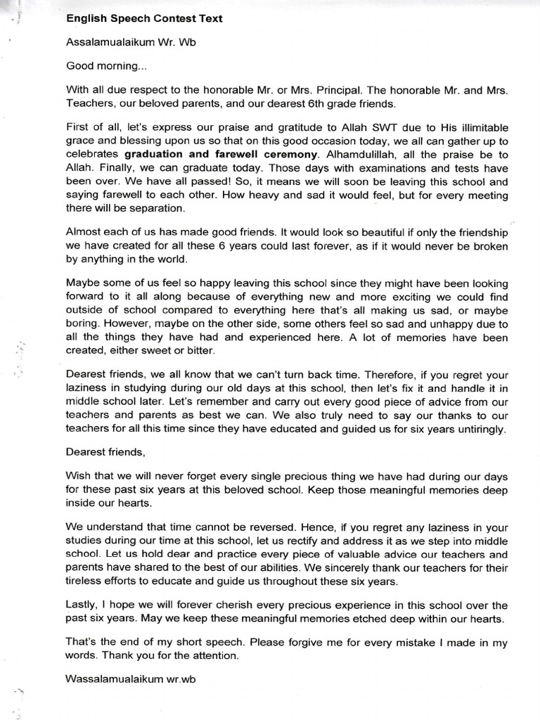 Contoh Teks Speech | PDF