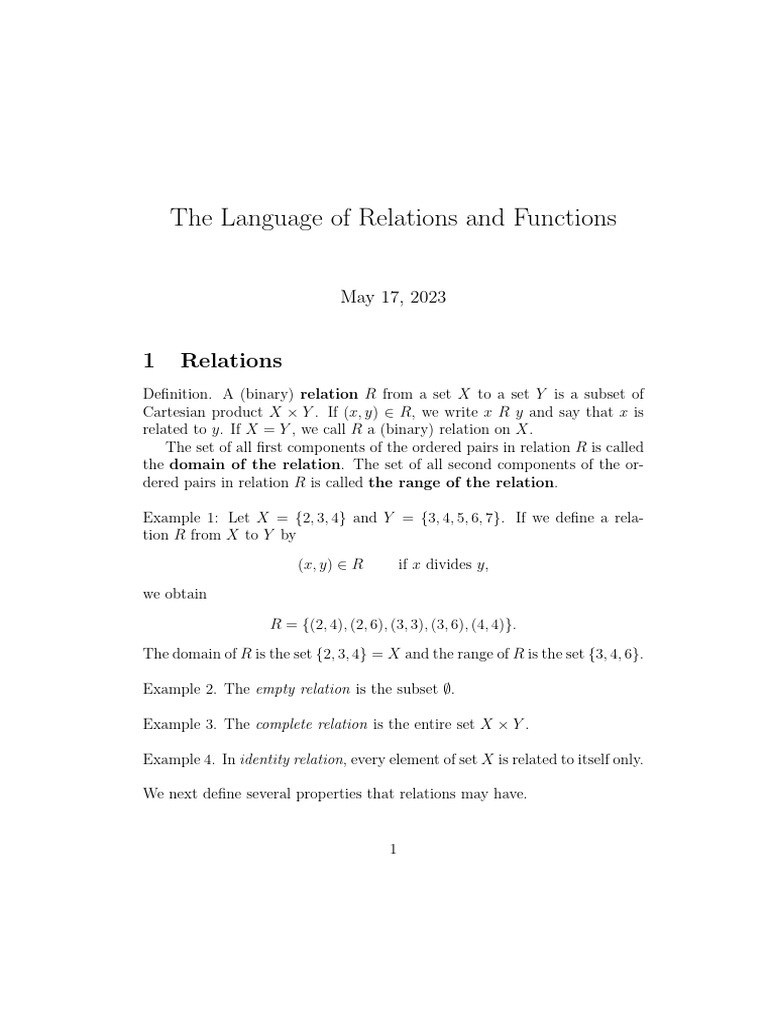 Relations Functions | PDF