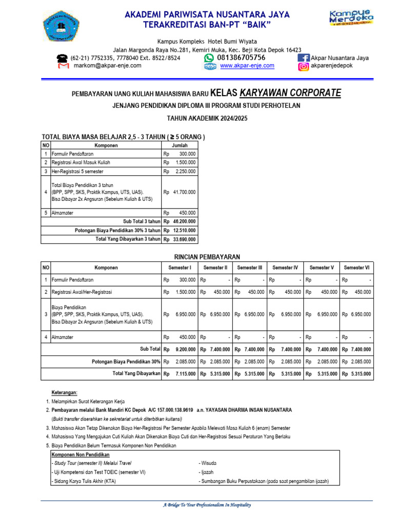 Uang Kuliah Maba 2024 - 2025 | PDF
