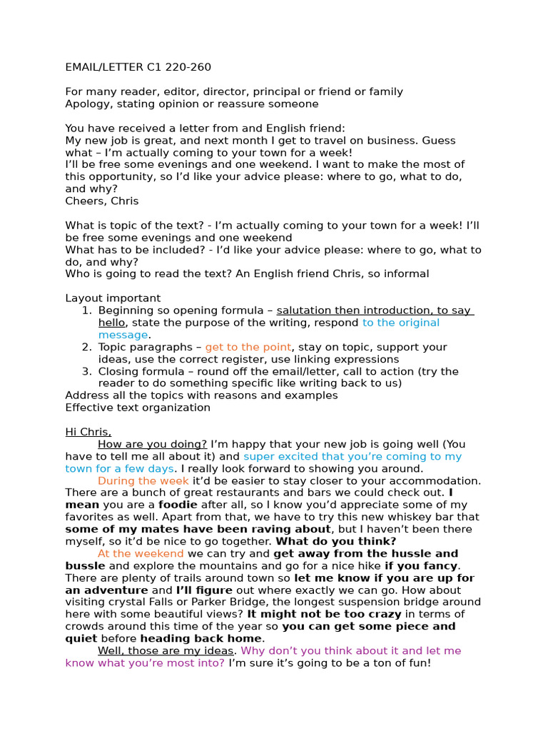 How To Write C1 Email/letter | PDF