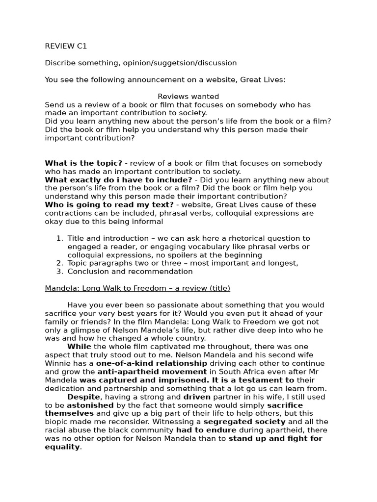 How To Write C1 Review | PDF