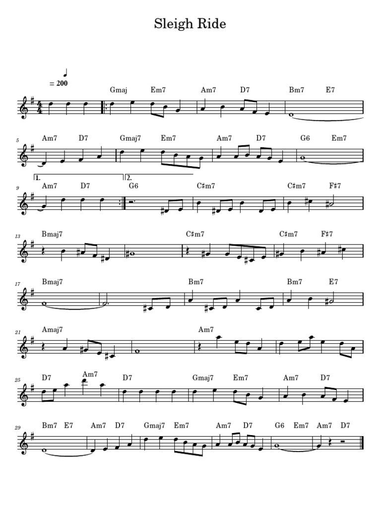 Sleigh - Ride Leadsheet | PDF