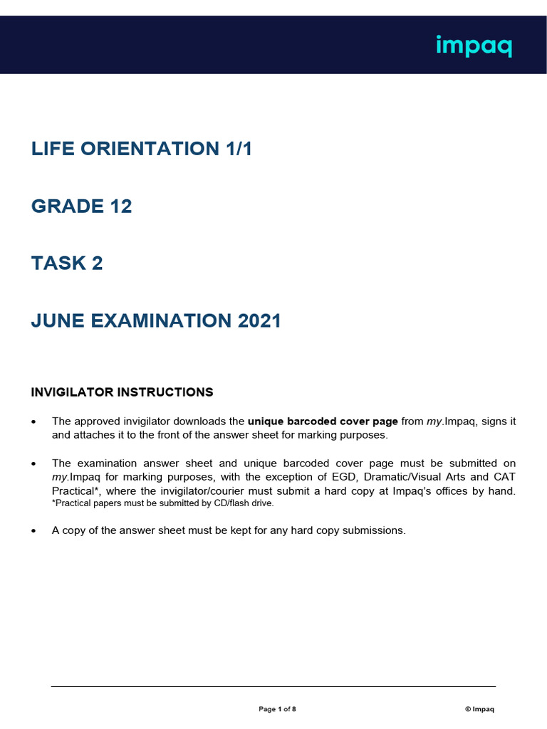Grade 12 Life Orientation June Exam 2021 | PDF | Physical Fitness ...