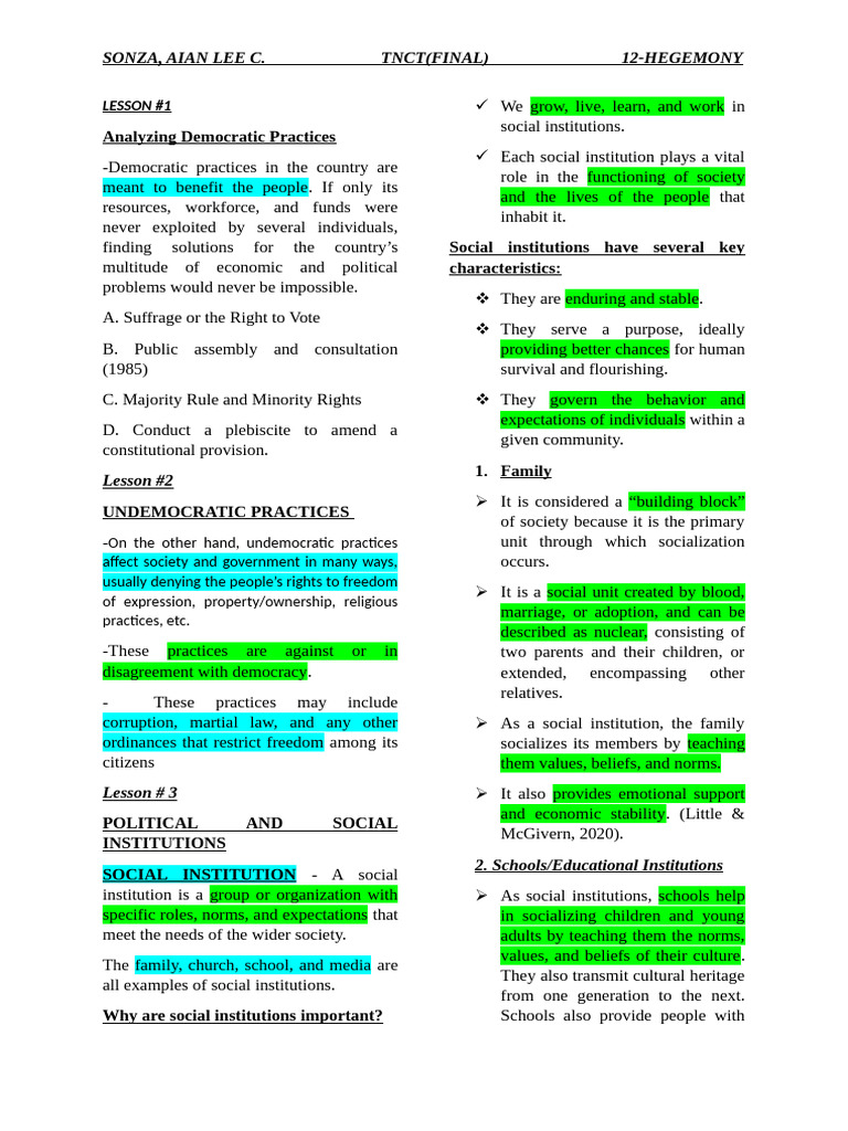 TNCT Reviewer | PDF