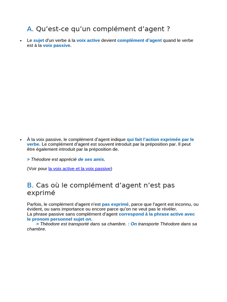 Le Complement D'agent | PDF