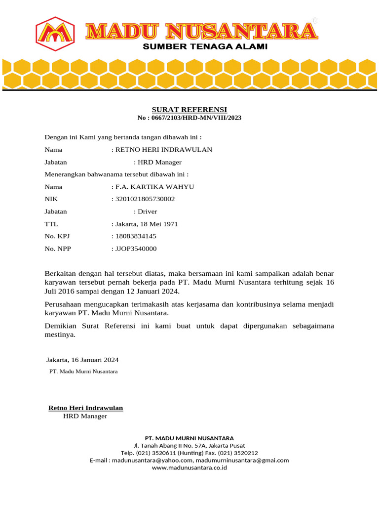 Surat Referensi | PDF