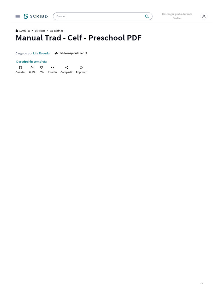 Manual Trad - Celf - Preschool PDF - CASTPD | PDF