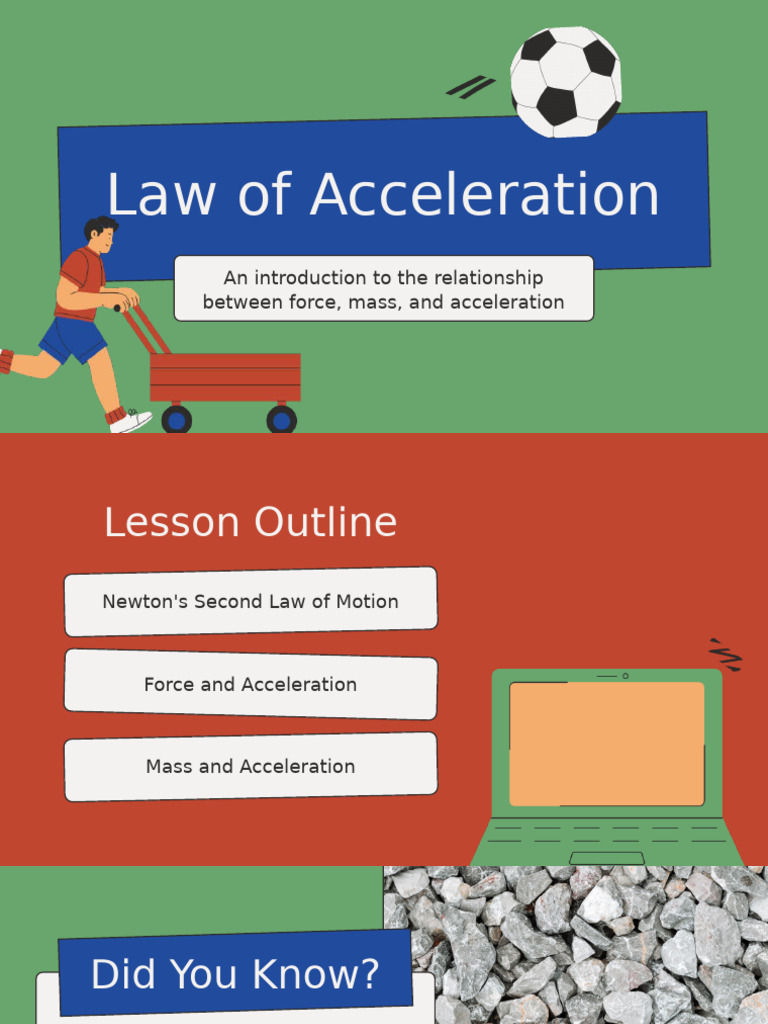 Law of Acceleration Science Presentation in Green Blue Lined Style | PDF