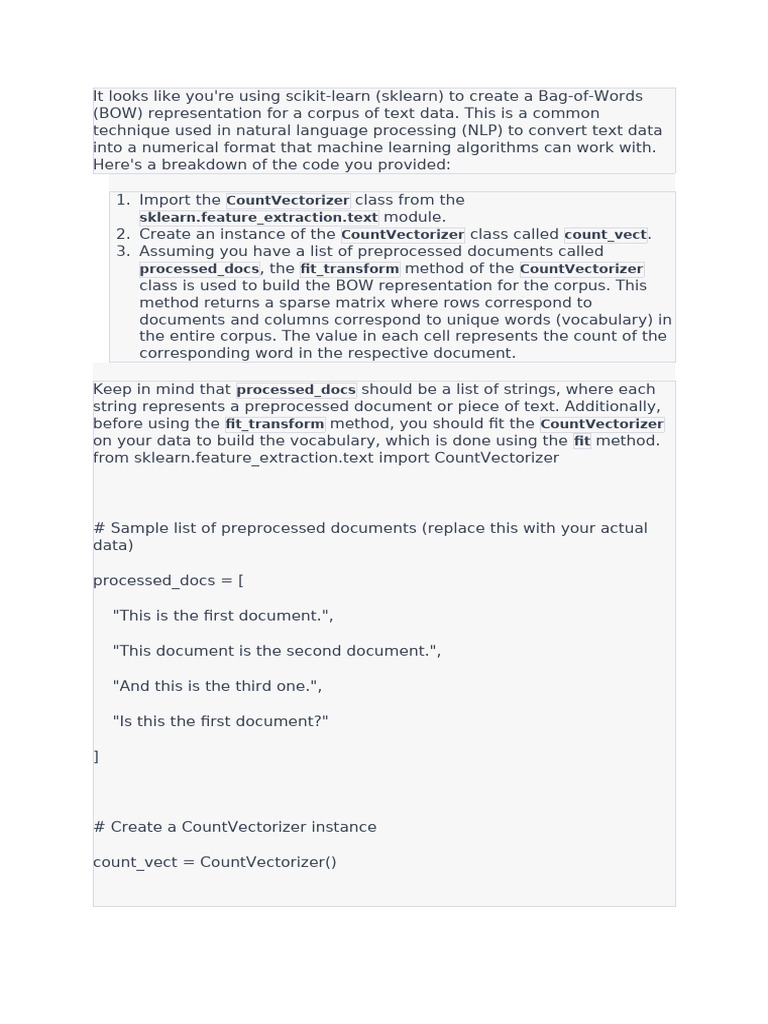 Countvectorizer Sklearn - Feature - Extraction - Text Countvectorizer Count - Vect Processed ...