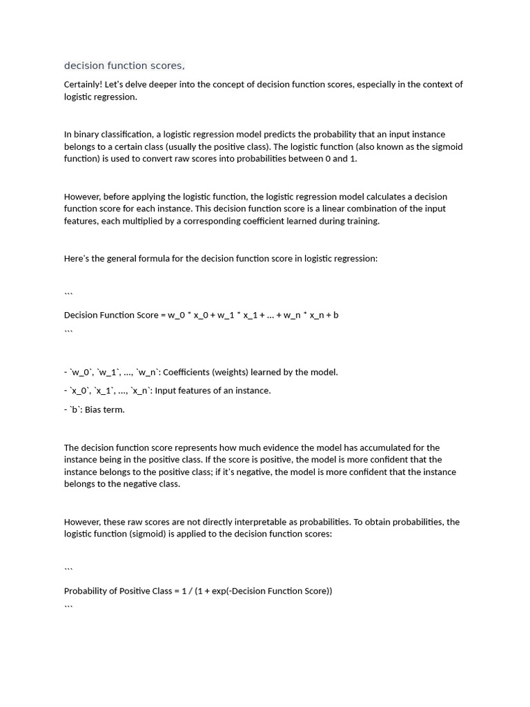 Decision Function Scores | PDF