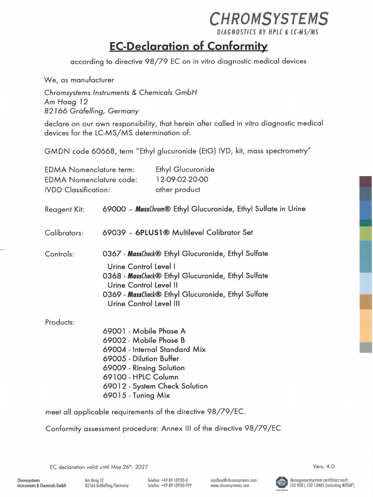 Ivdd Declaration of Conformity 69000 Vers. 4.0 | PDF