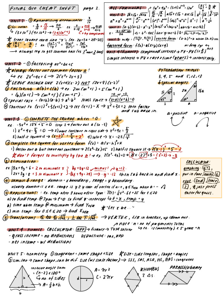 Math Review | PDF