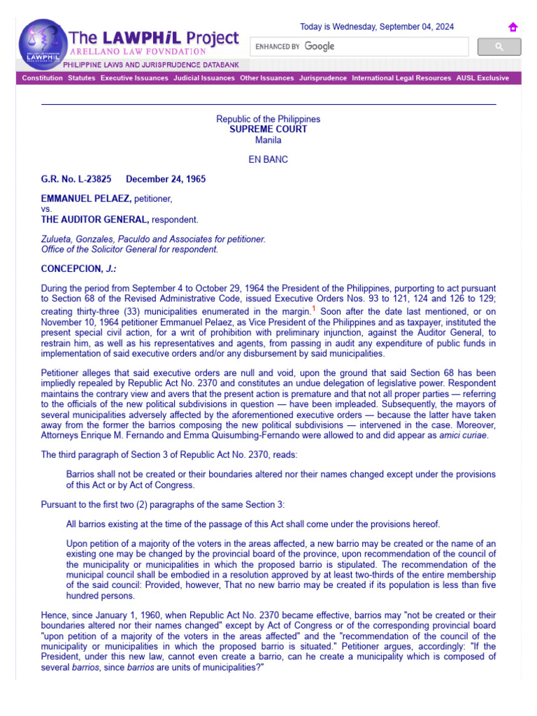 EMMANUEL PELAEZ, Petitioner, vs. THE AUDITOR GENERA | PDF