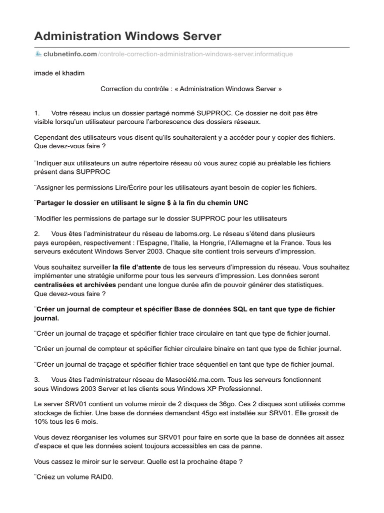 Administration Windows Server | PDF