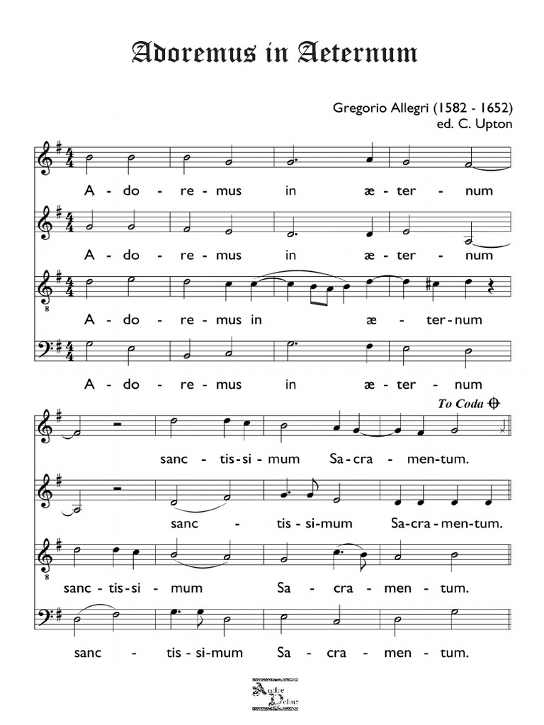 Adoremus in Aeternum - Allegri 2 | PDF