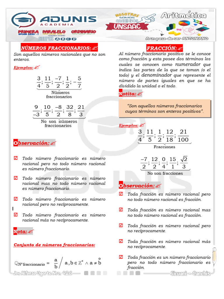 Sistema de Los Números Racionales Adunis | PDF
