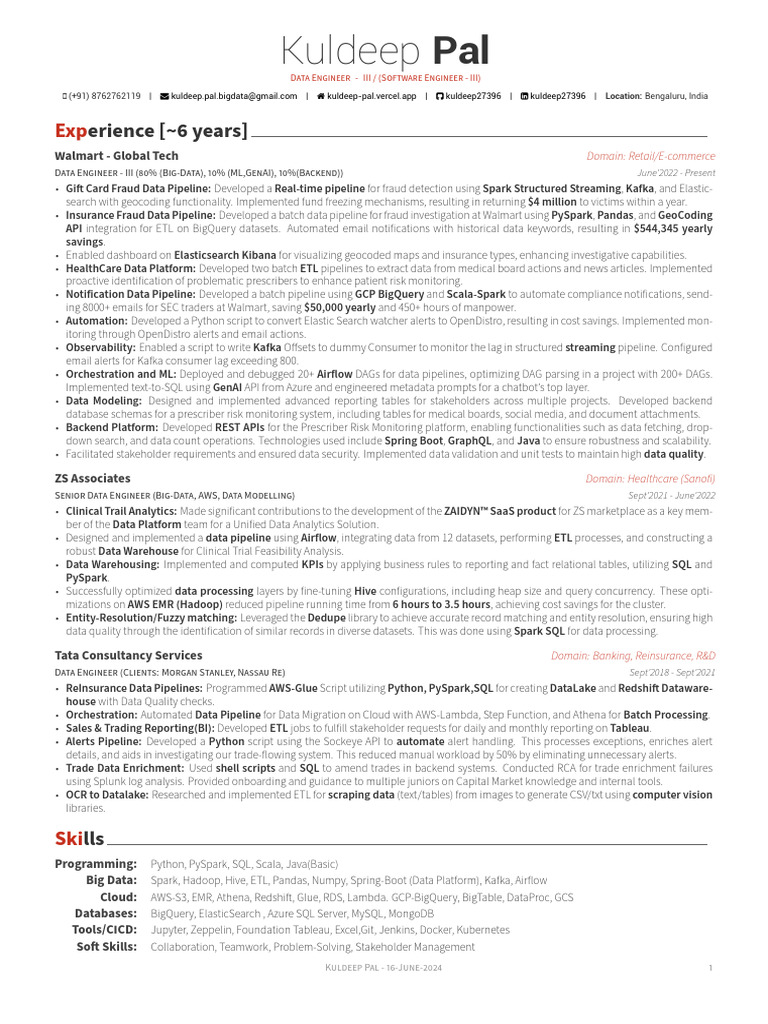 Kuldeep CV | PDF