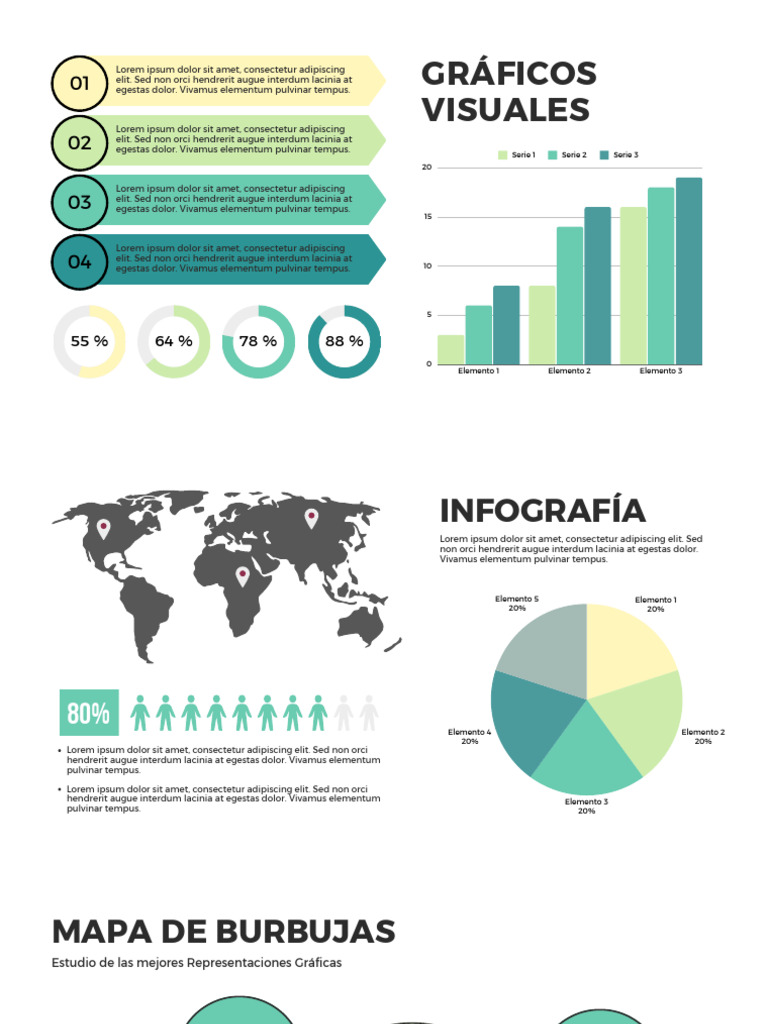 Presentación de Gráficos Visuales Esquema Profesional Verde y Amarillo ...