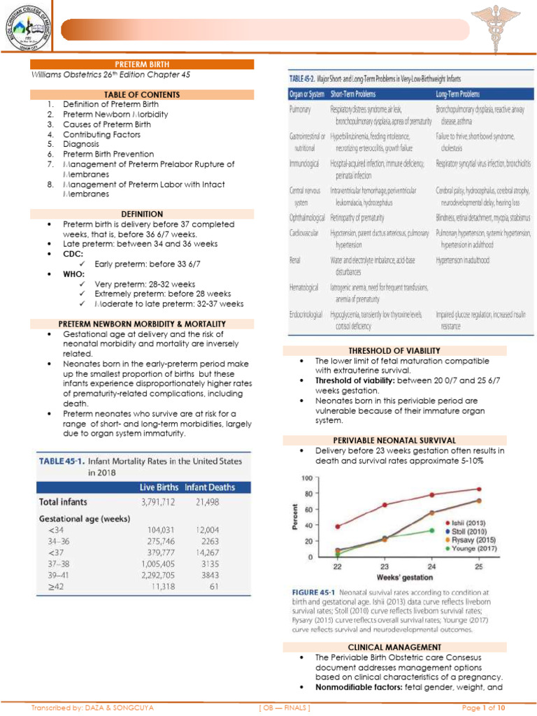 Preterm Birth - Post-Term Pregnancy | PDF