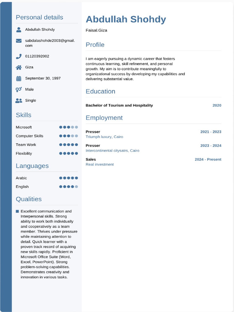 Abdullah Shohdy CV. | PDF