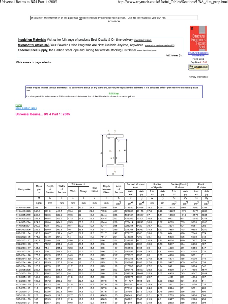 Universal Beams to BS4 Part 1 _2005 | Building Engineering | Engineering