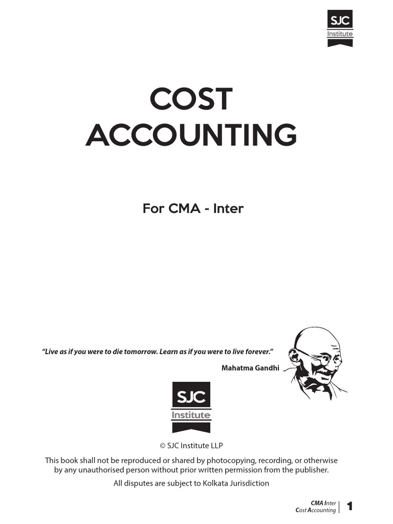 CMA Inter Cost Group 1 - Regular Book | PDF