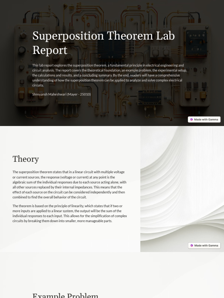 Superposition Theorem Lab Report Pdf