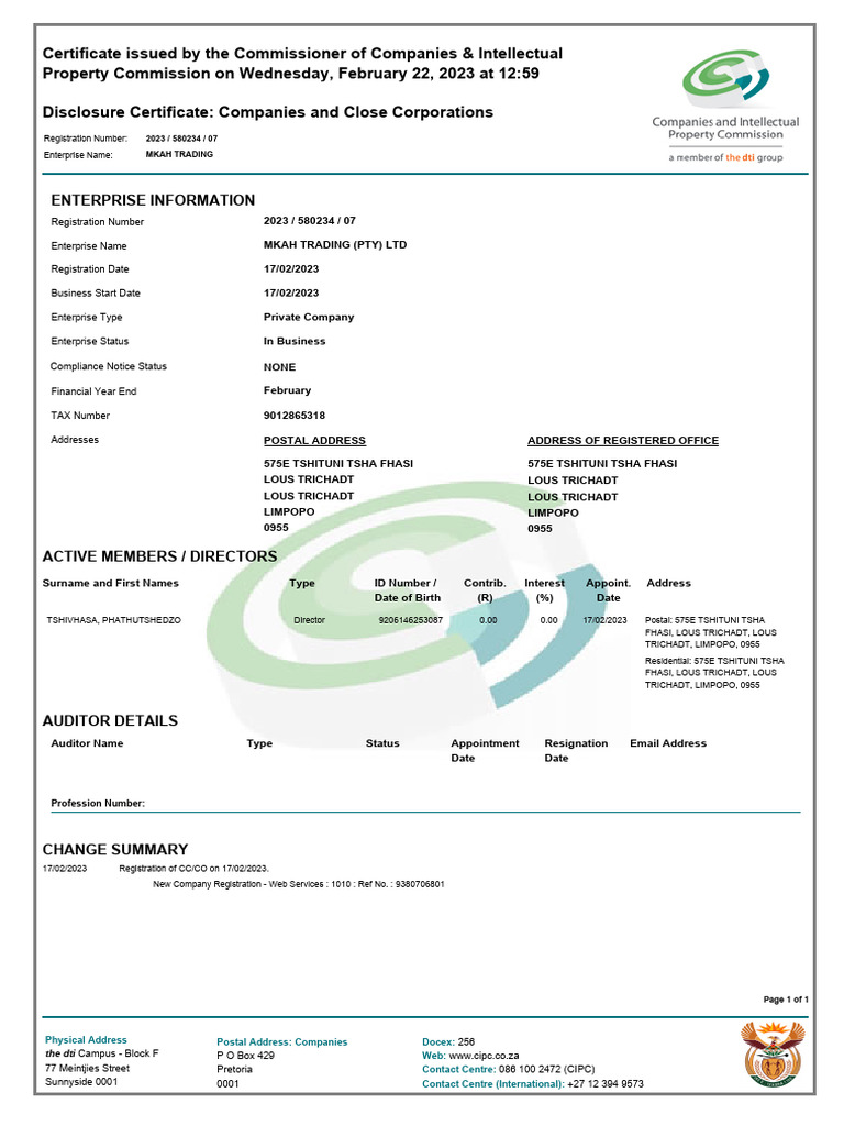MKAH Trading Certificate | PDF