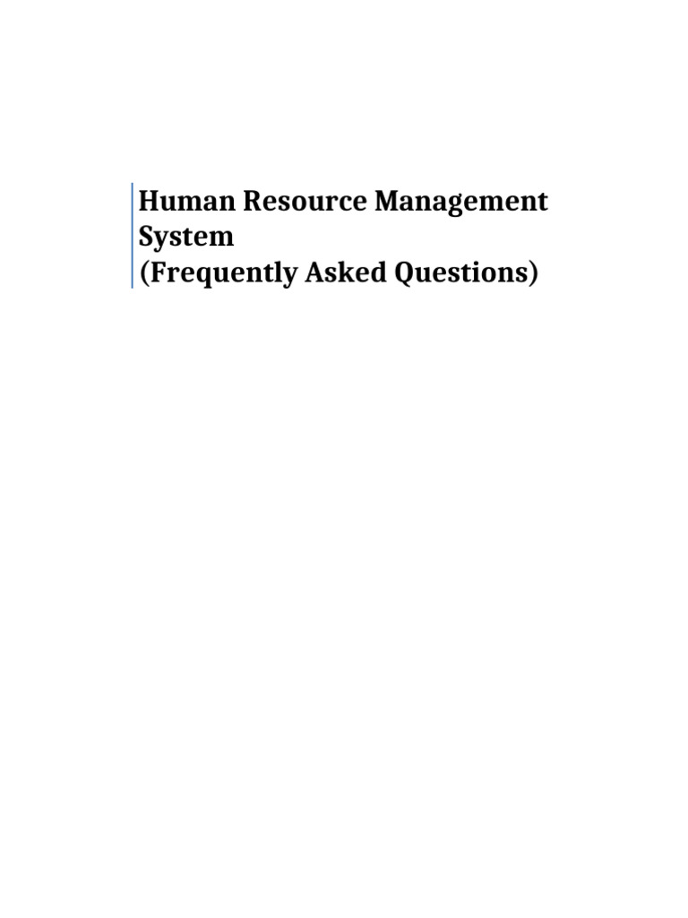 HRMS 1 Faqs | PDF