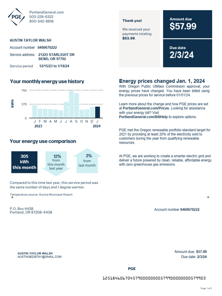 Orion Utility Bills | PDF