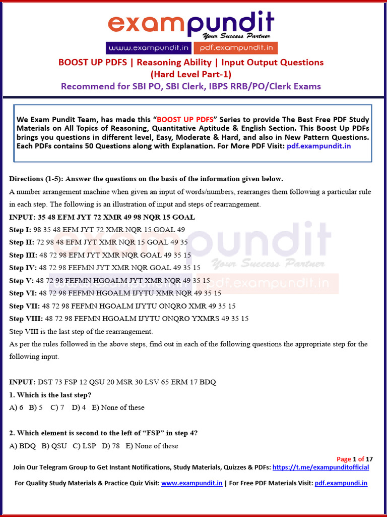 Input Output Questions Hard Level Part 1 Boost Up Pdfs | PDF