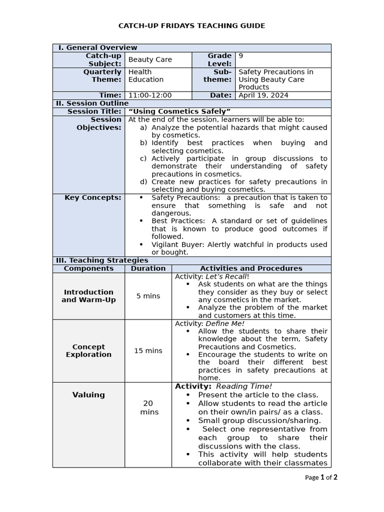 Cosme Catch Up Guide | PDF