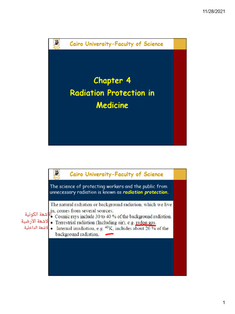Chapter 4 - Radiation Protection (Explained) | PDF