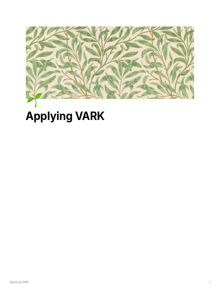 Applying VARK - Multimodal Learner | PDF