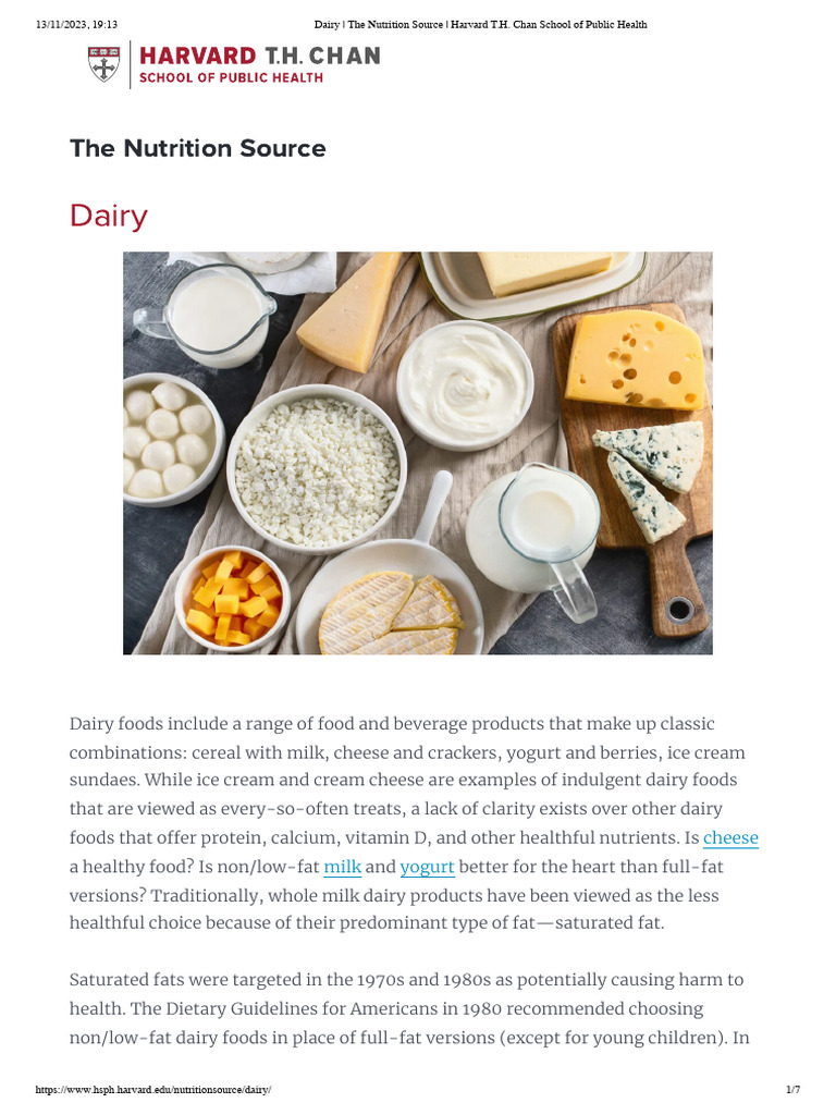 Dairy: The Nutrition Source | PDF