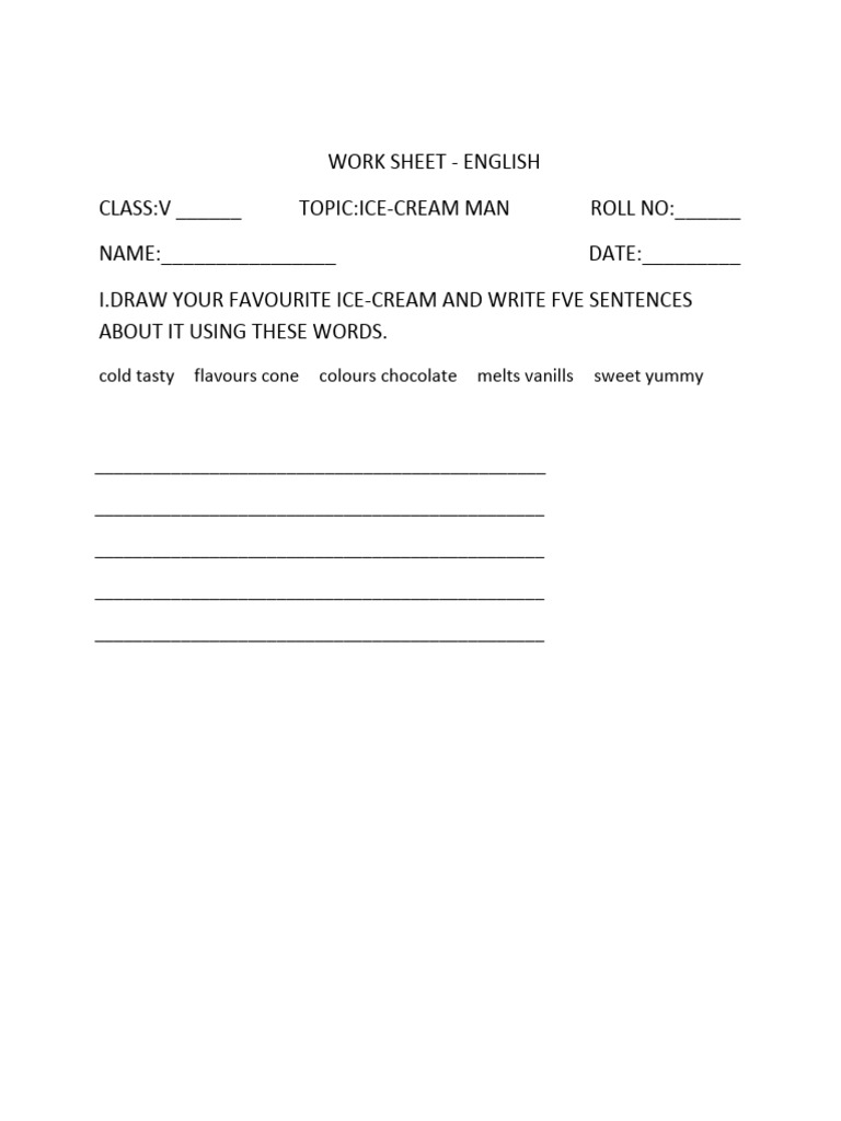 Unit I Ice Cream Man Wonderful Waste | PDF