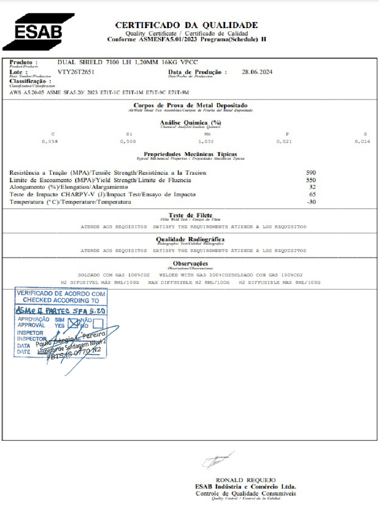 Arame E-71t-1c | PDF