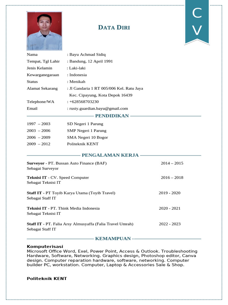 CV Bayu 2023 | PDF