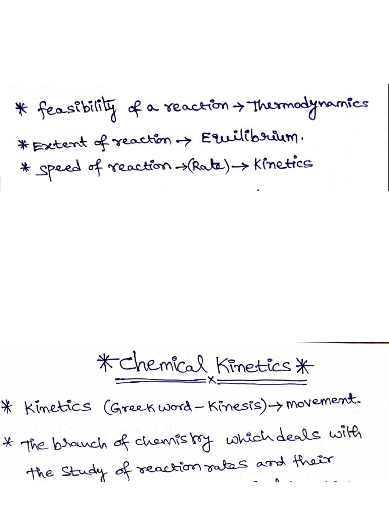 Chemical Kinetics Notes | PDF