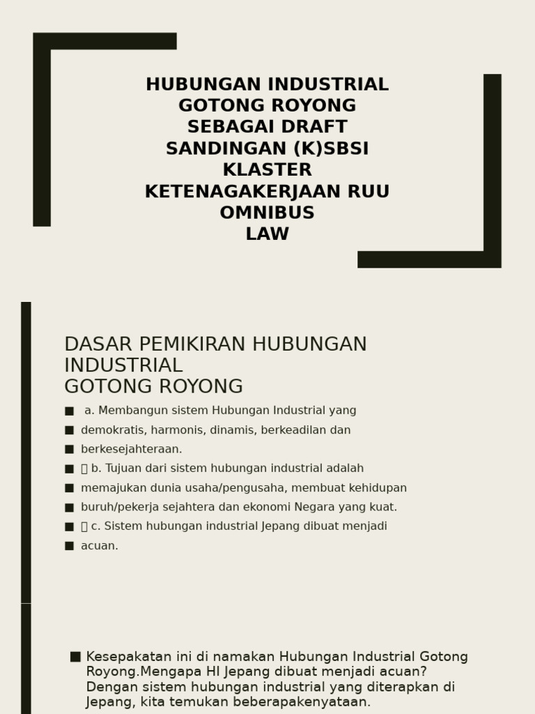 Hubungan Industrial Gotong Royong | PDF