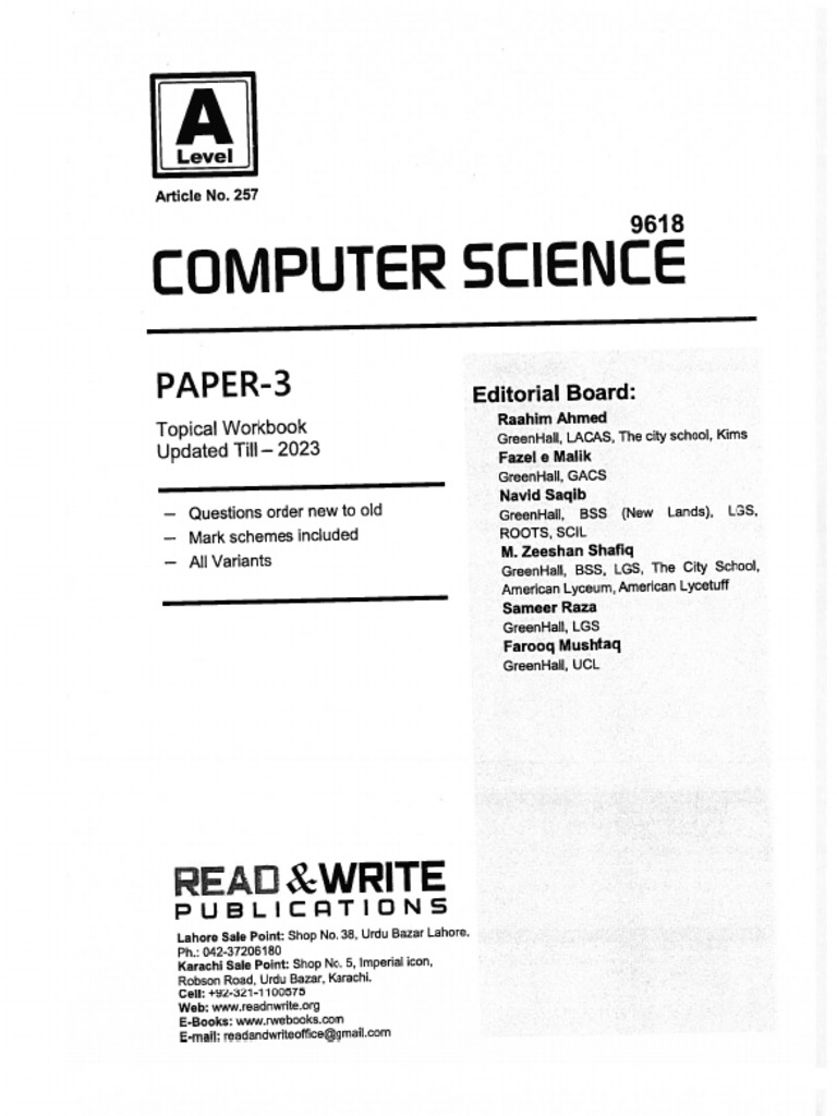 A Level Computer Science P3 Sample | PDF