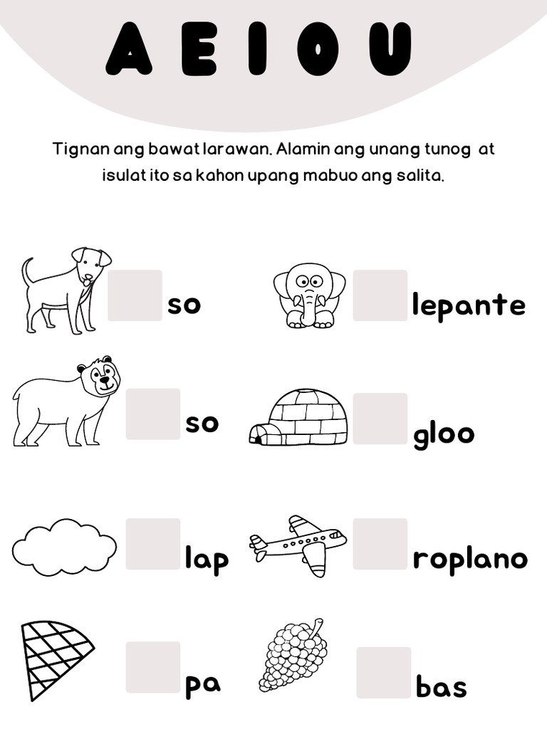 Mga Patinig Filipino Worksheet 20240820 125005 0000 | PDF