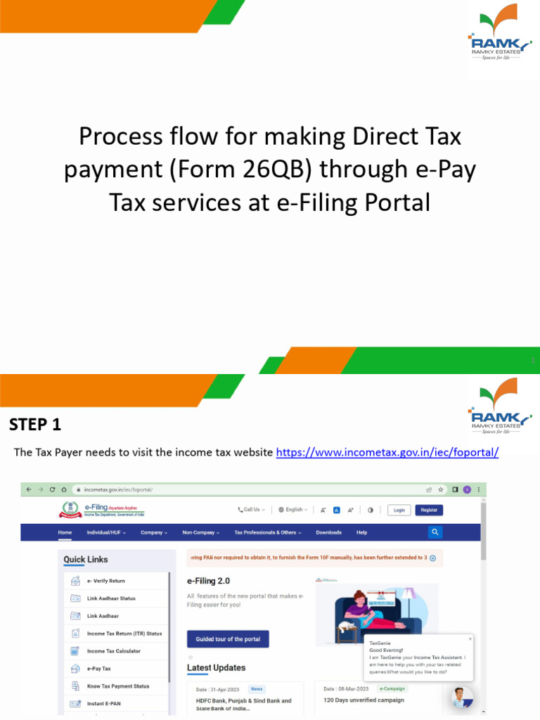 Process Flow For Filing of Form 26QB | PDF | Payments | Finance & Money ...
