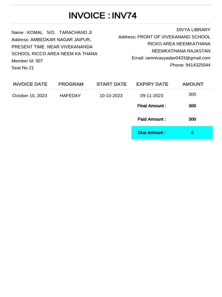 Divya Library Inv74 | PDF